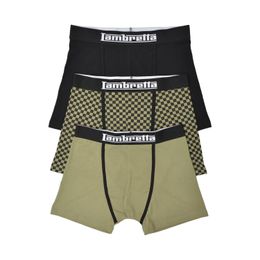 Lambretta - Boxershorts f&uuml;r Herren(3er-Pack) (Khakigr&uuml;n/Schwarz)