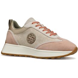 Geox D AMABEL Synthetische Polyurethan Damen Trainer in Hellbeige/Hellbraun