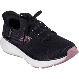 Skechers Edgeride Impression Textil Damen Schwarz/Rosa Sneaker
