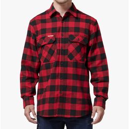 Hard Yakka LANGARM KARO FLANELL Herrenhemden Rot