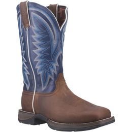 Durango Rebel Leder Herren-Stiefeletten Sattelbraun/Dunkelblau
