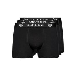 Henleys - "McBlacken" Boxershorts f&uuml;r Herren(3er-Pack) (Schwarz)
