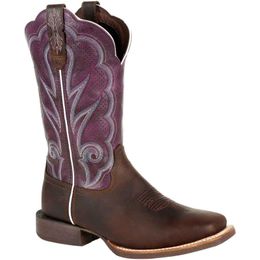 Durango Lady Rebel Pro Leder Damenstiefel in ge&ouml;ltem Braun/Lila