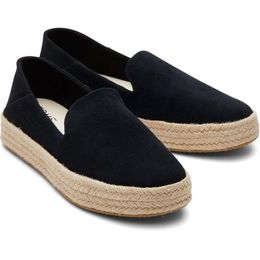 Toms Shoes TOMS Carolina 100% Rindsleder Damen schwarze Espadrilles