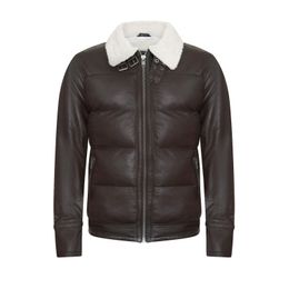 Gesteppte Biker-Pufferjacke aus Leder f&uuml;r Herren &ndash; Brasilia