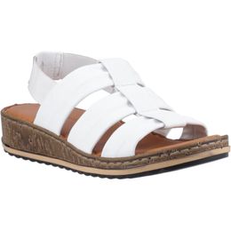 Hush Puppies Eden Weite Passform Leder Damen Wei&szlig;e Sandalen