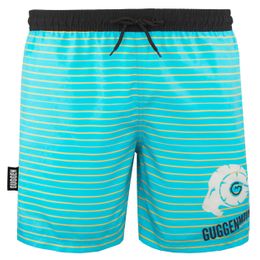 GUGGEN Mountain Herren Badehose mit Muster Streifen Gelb