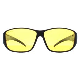 Montana Rectangle Unisex Matte Schwarz Gelb Polarized FO4 Fit Over Glasses Night Driving Sunglasses
