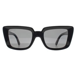 Montana Rectangle Womens Shiny Black Smoke Polarized MP193