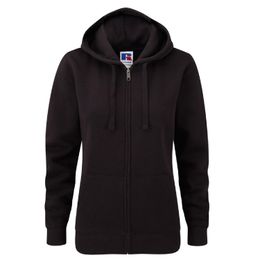 Russel Athletic Russell Ladies Premium Authentic Zipped Hoodie (3-Lagen-Gewebe) (Schwarz)