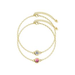 Geburtsstein-Armb&auml;nder &ndash; Gold, Kristall und Rosa