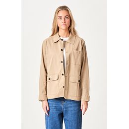 Hemdjacke aus Twill &ndash; Beige