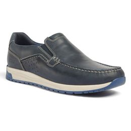 Pod Sean Leder Herren Marineblau Bootschuhe