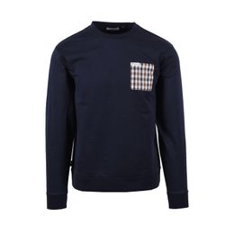 Aquascutum Ikonisches Pocket Rundhals-Sweatshirt Navy