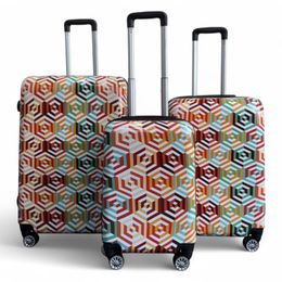 Erweiterbares Hartschalen-Kofferset mit 8 R&auml;dern und Ombre-Muster