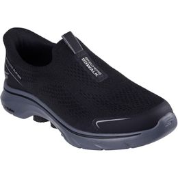 Skechers GO WALK 7 Easy On Evolution Textil Herren Schwarz/Grau Sneaker