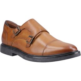 Hush Puppies Kane Leder Herren Tan Double Monk Schuhe