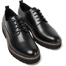 Pod Kris Leder Damen Schwarz Derby Schuhe