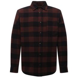 Braune Flanell-Overshirt-Jacke von Palm Angels mit klassischem Logo