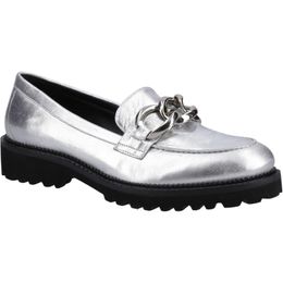 Hush Puppies Gianna Leder Damen Silber Slipper