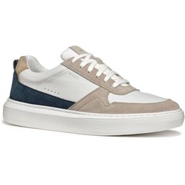 Geox U DEIVEN Leder/Suede Herren Sand/Wei&szlig; Sneakers