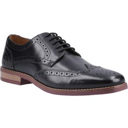 Hush Puppies Mack Leder Herren schwarze Brogues Schuhe