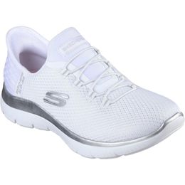 Skechers Summits Diamond Dream Textil Damen Wei&szlig;/Silber Sneaker