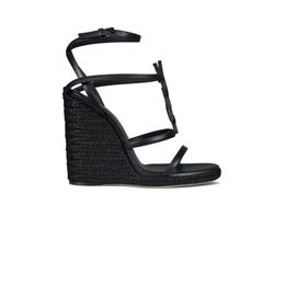 SAINT LAURENT Cassandra Espadrilles Schwarz