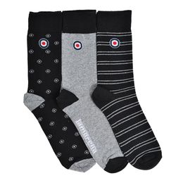 Lambretta - Socken f&uuml;r Herren(3er-Pack) (Schwarz/Grau)
