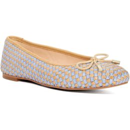 Dune Heights Leder Damen Blaue Ballerinas