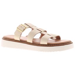 Hush Puppies Damen Sandalen Celeste Slip-On Gladiator Leder Schnalle Beige