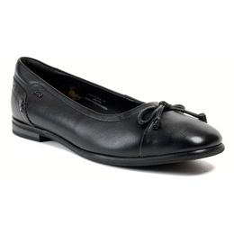 Pod Priya Leder Damen schwarze Ballerinas