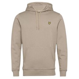 Lyle & Scott Khakifarbener, rauchbeiger Pullover-Hoodie mit Lyle & Scott-Logo