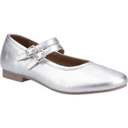 Hush Puppies Nancy Mary Jane Leder Damen Silber Ballerinas