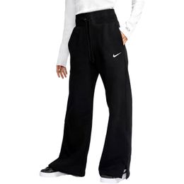 Nike Phoenix Fleece-Jogginghose f&uuml;r Damen mit weitem Bein in Schwarz