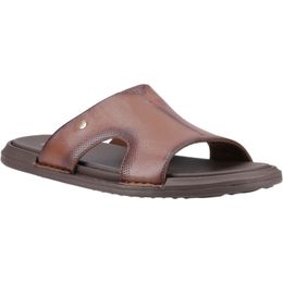 Hush Puppies Callum Slide Leder Herren Braune Sandalen