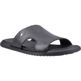 Hush Puppies Callum Slide Leder Herren schwarze Sandalen