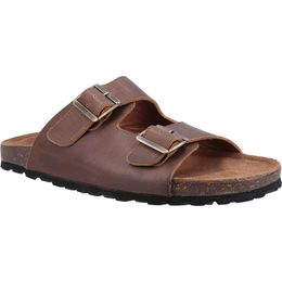 Hush Puppies Nash Slider Leder Herren Braun Sandalen