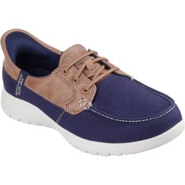 Skechers Palmilla Textil Damen Bootsschuhe in Marineblau