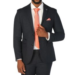 Paul Andrew Marineblauer Herrenblazer aus Wollmischung und Tweed