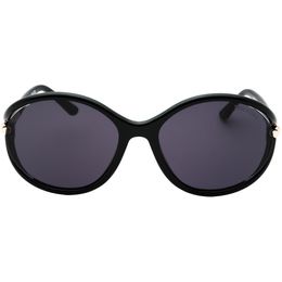 Tom Ford - Sonnenbrille in gl&auml;nzendem Schwarz mit dunklen Rauchgl&auml;sern