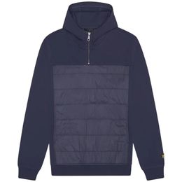 Lyle & Scott Lyle & Scott Hybrid Panelled Interlock Navy Night Hoodie