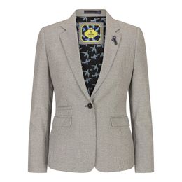 Damen Beiger Tweed Blazer in taillierter Passform aus Wollmischung