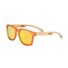Earth Wood Haven Polarisierte Sonnenbrille - Bambus/Orange