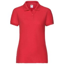 Fruit of the Loom Damen Poloshirt Lady Fit Piqu&eacute; (Rot)