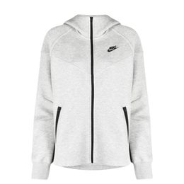 Nike - Hellgrauer Hoodie Mit Rei&szlig;verschluss