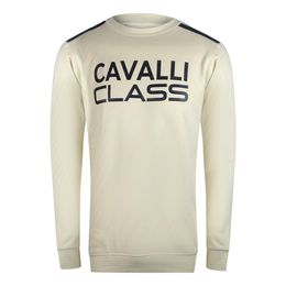 Cavalli Class - Sweatshirt Mit Schulterband In Beige Und Sand