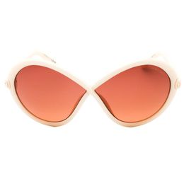 Tom Ford - Sonnenbrille mit elfenbeinfarbenem Rahmen und Bordeaux-Gl&auml;sern mit Farbverlauf