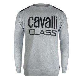 Cavalli Class - Graues Sweatshirt Mit Schulterverst&auml;rkung
