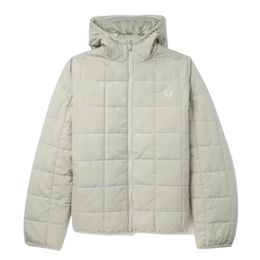 Fred Perry - Isolierte Jacke in hellem Austernwei&szlig; mit Gitterdetail